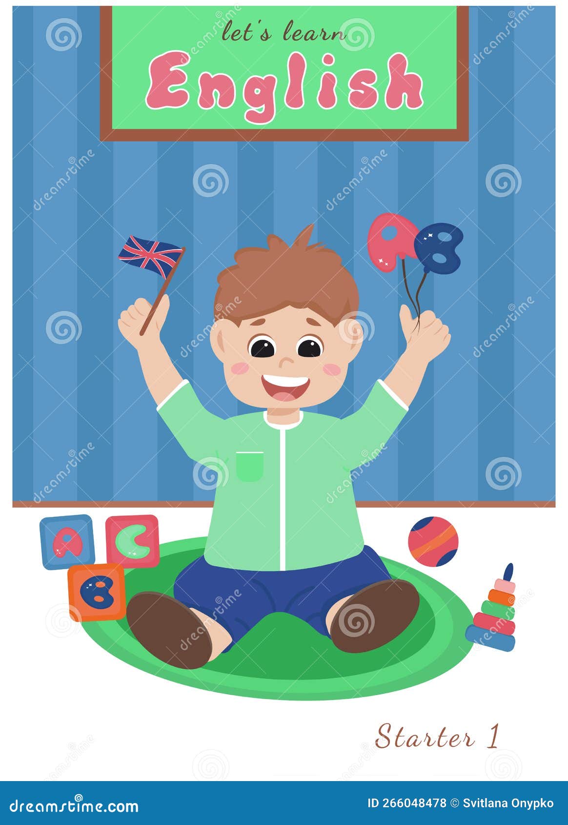 Cover for Children S Book Learning English Stock Vector - Illustration ...