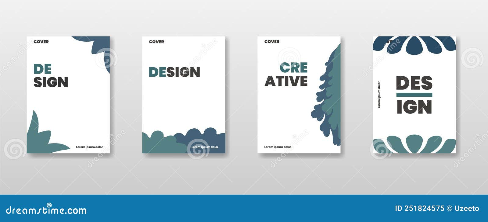 Cover Collection with Leaf for Books, Magazines, Catalogs. Vector ...