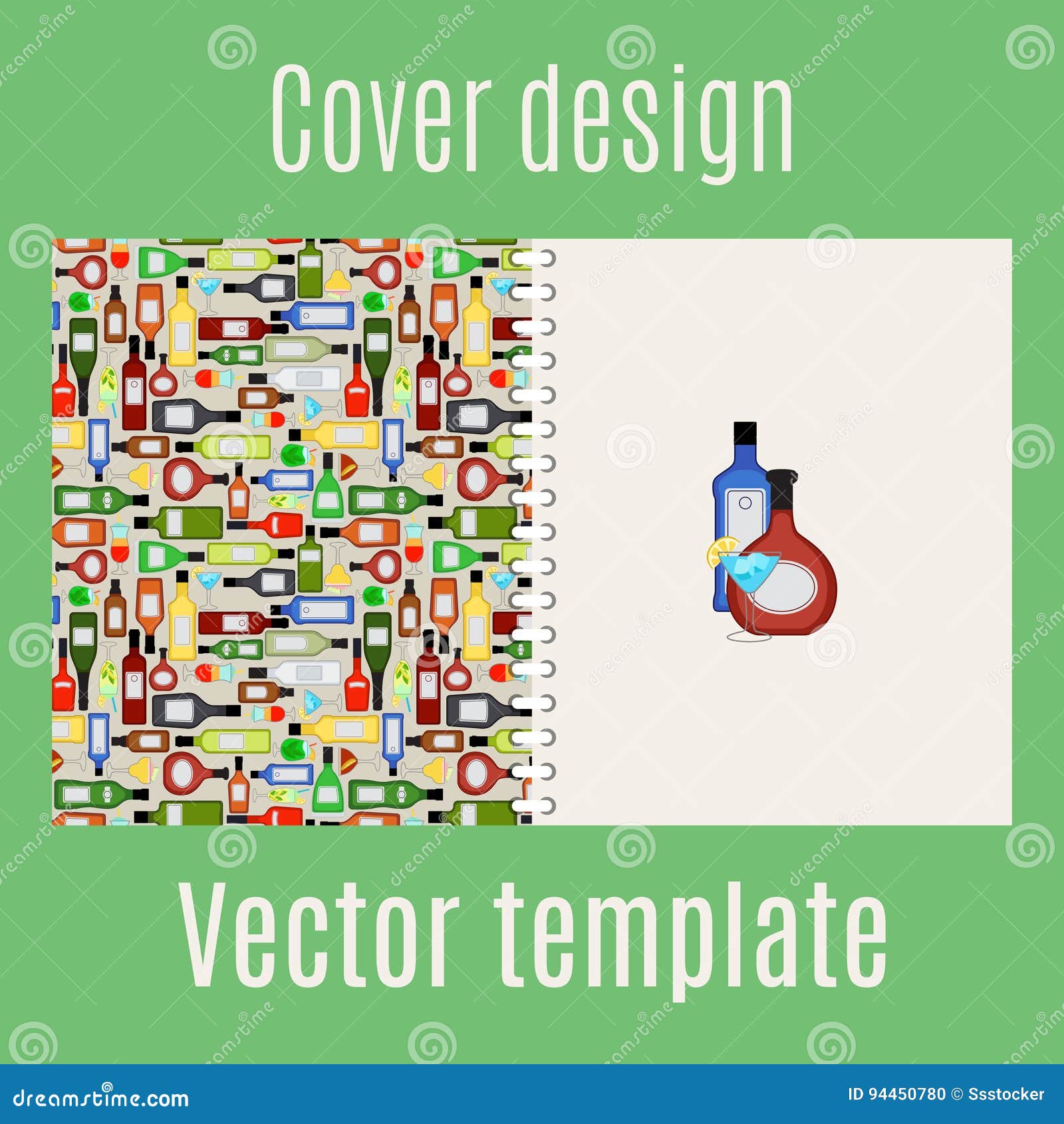 Cover Design with Bar Drinks Stock Vector - Illustration of alcohol ...