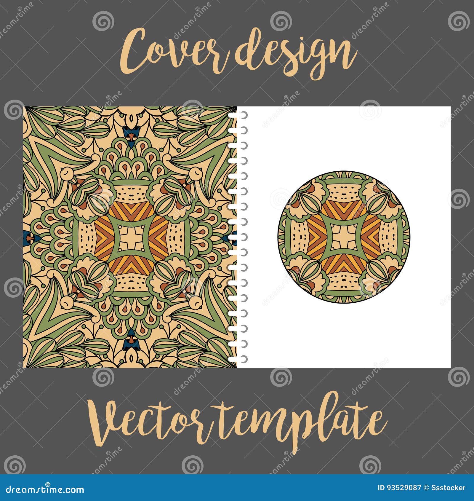 Cover Design with Colored Tribal Pattern Stock Vector - Illustration of ...