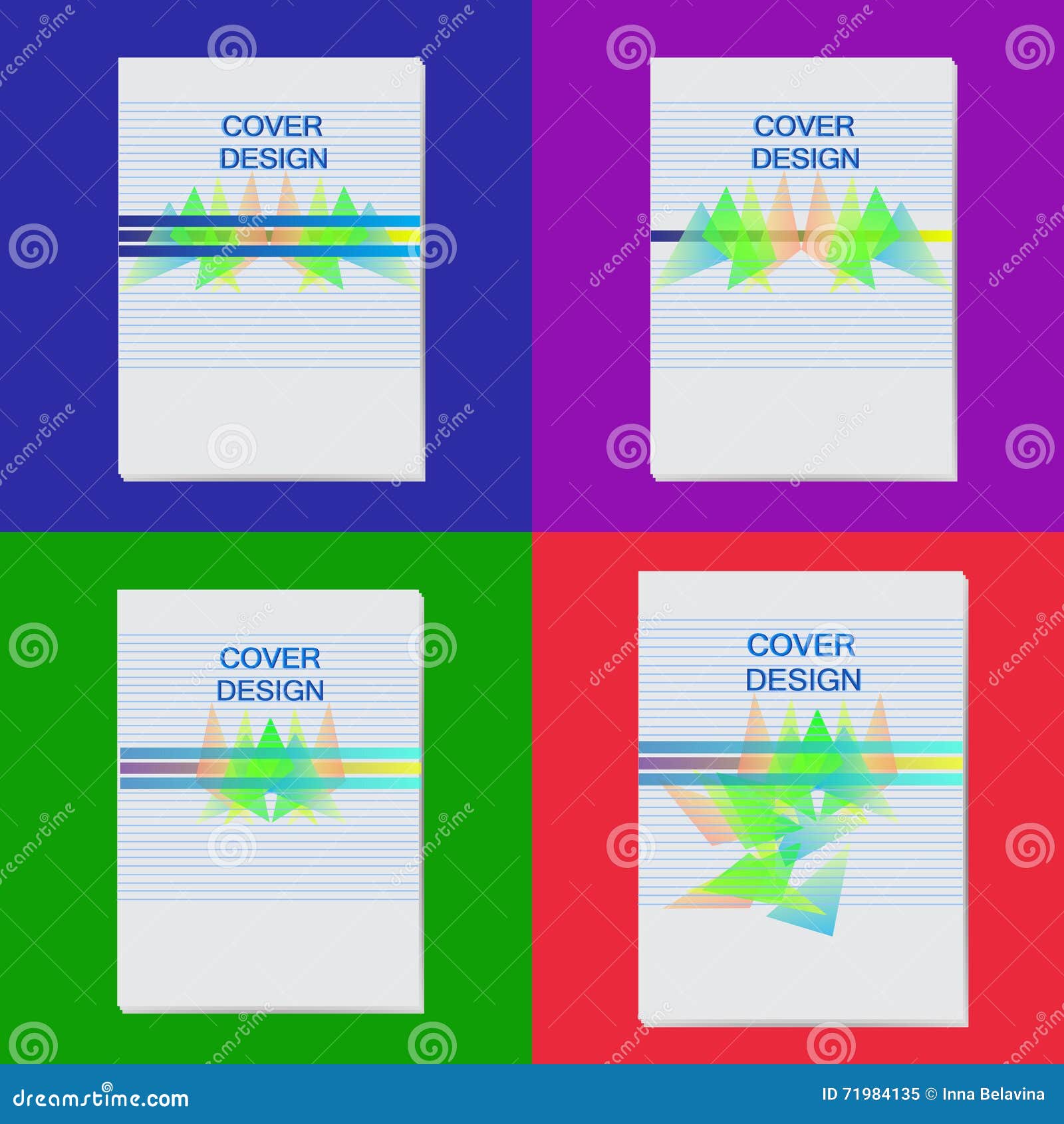 Cover Design in Different Colors. Stock Vector - Illustration of effect ...