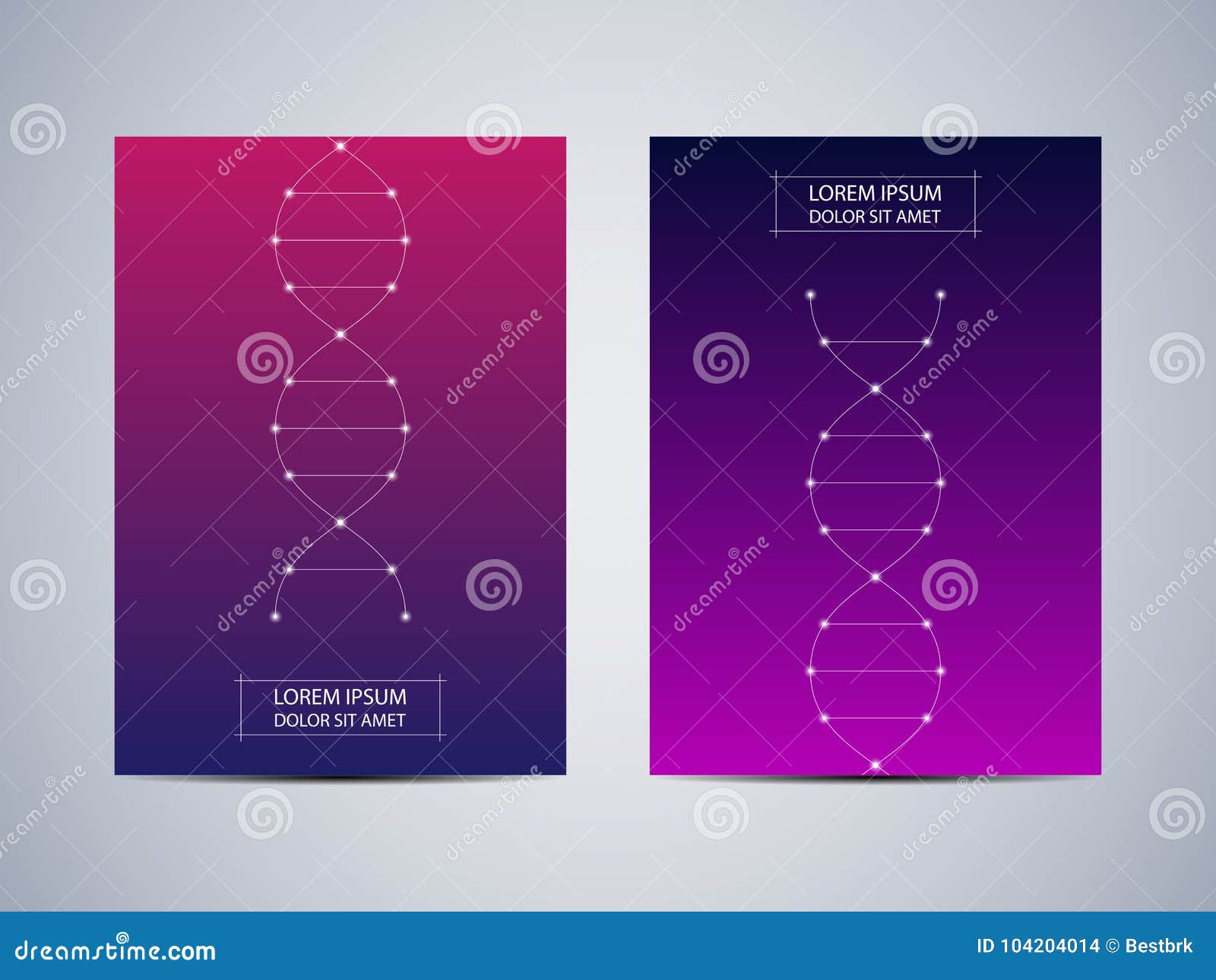 Cover Design with DNA Spiral Background, Vector Illustration Stock ...