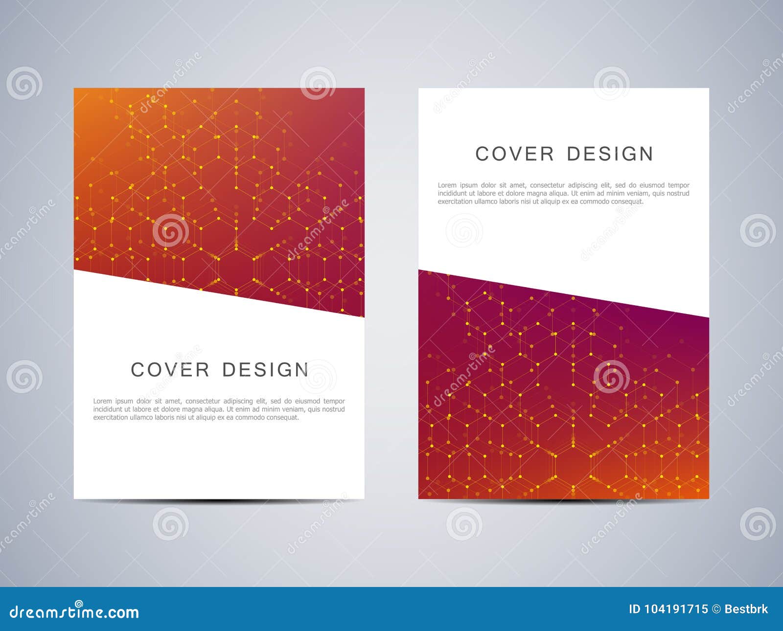 Cover Design with Hexagonal Background Stock Vector - Illustration of ...