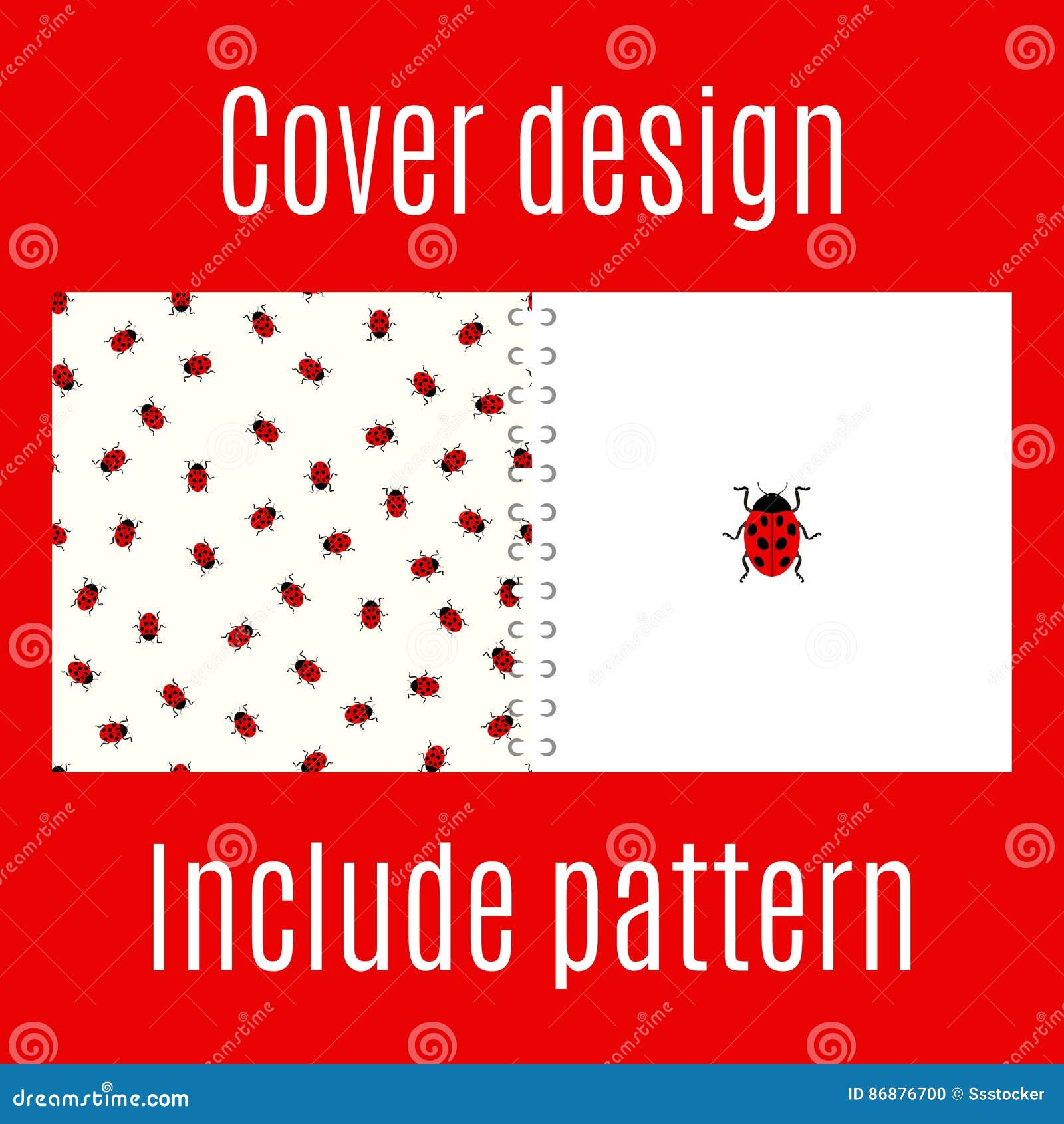 Cover Design with Ladybug Pattern Stock Vector - Illustration of ...