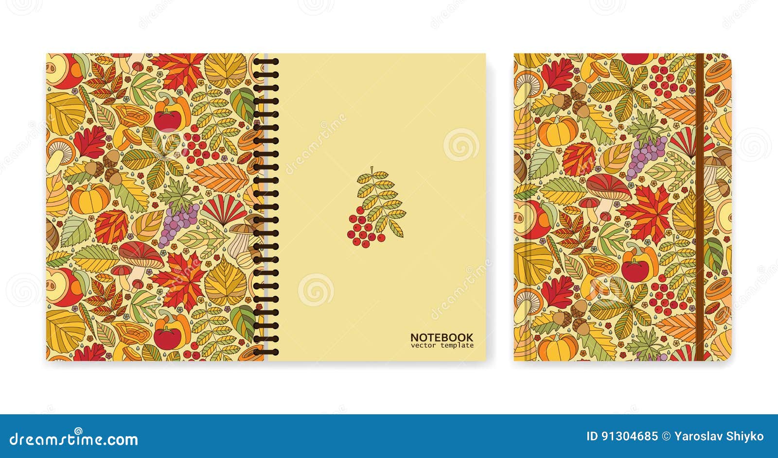 Cover Design for Notebooks or Scrapbooks with Autumn Pattern Stock ...
