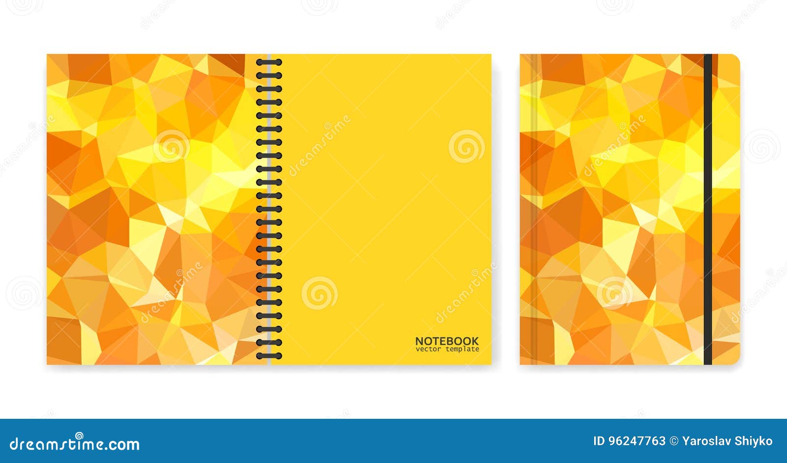 Cover Design for Notebooks or Scrapbooks with Triangular Yellow Pieces ...