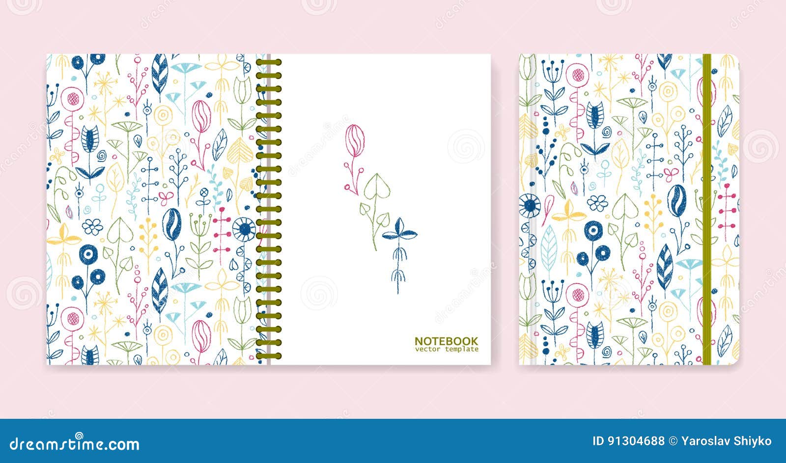 Cover Design for Notebooks or Scrapbooks with Wax Crayon Drawing Stock ...