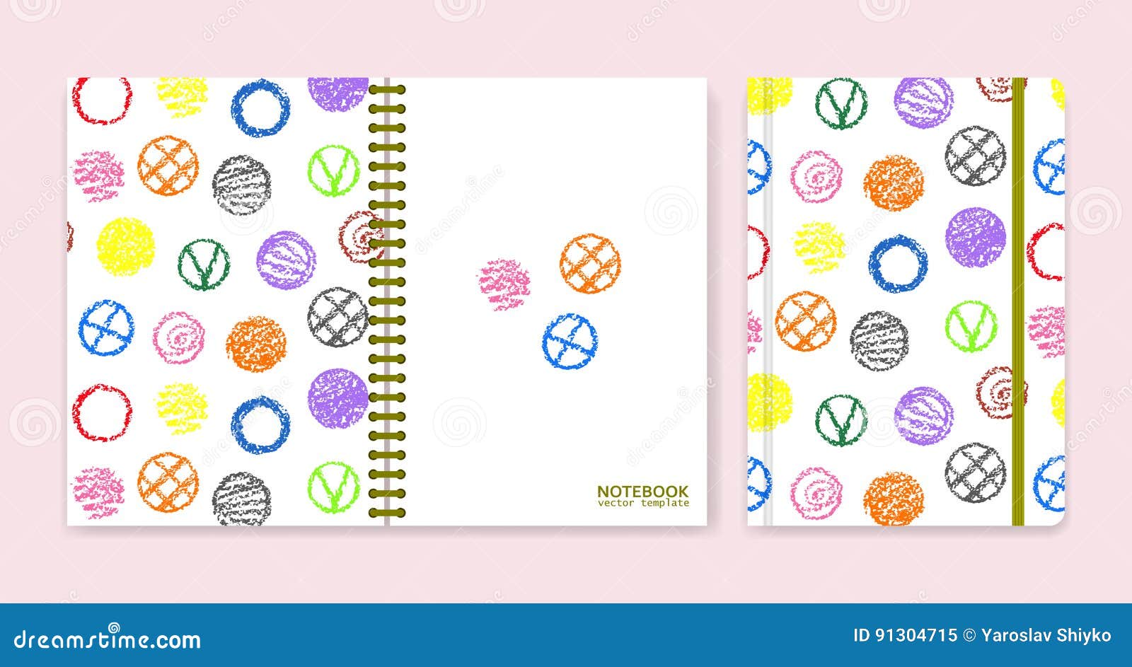 Cover Design for Notebooks or Scrapbooks with Wax Crayon Drawing Stock ...