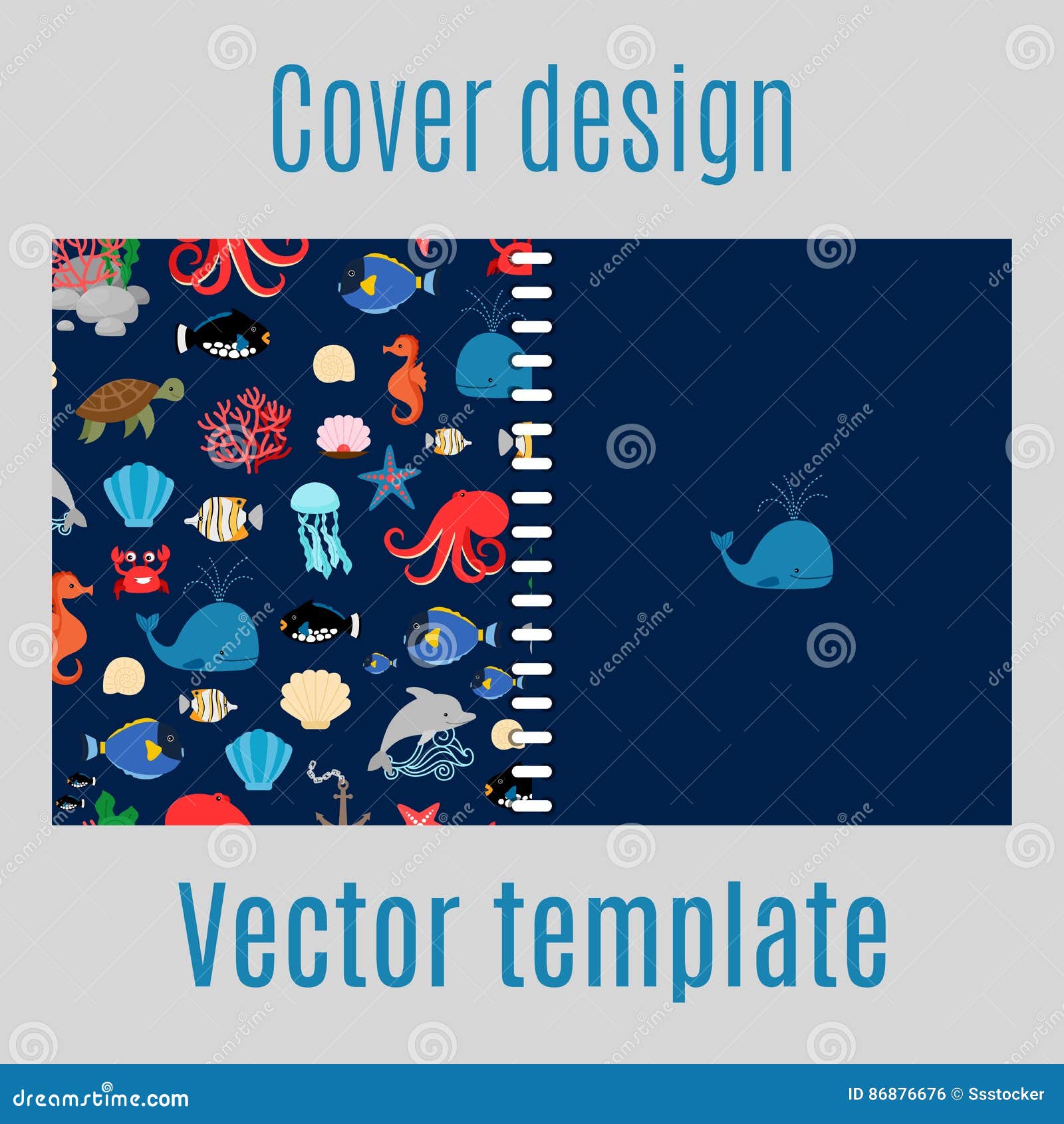 Cover Design with Sea Pattern Stock Vector - Illustration of nature ...