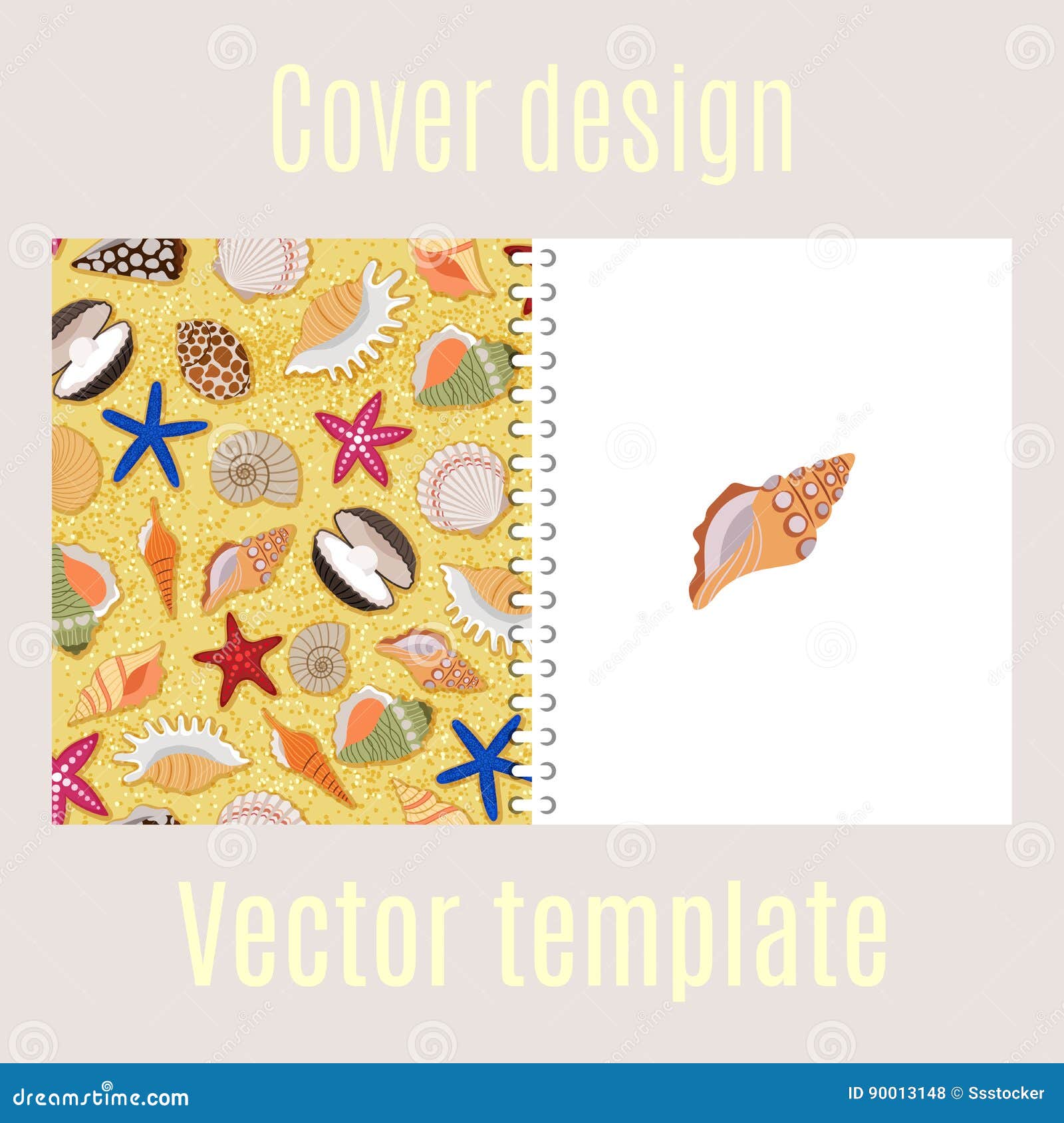 Cover Design with Sea Shells Pattern Stock Vector - Illustration of ...