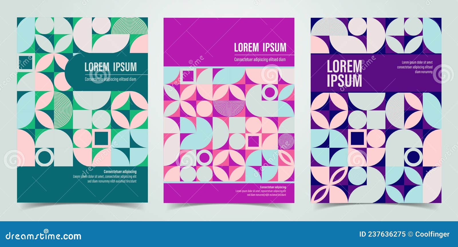Cover Design Set with Colorful Geometric Shape Stock Vector ...
