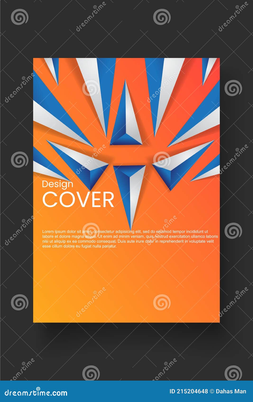 Cover Design Template with Abstract Lines Modern Stock Vector ...