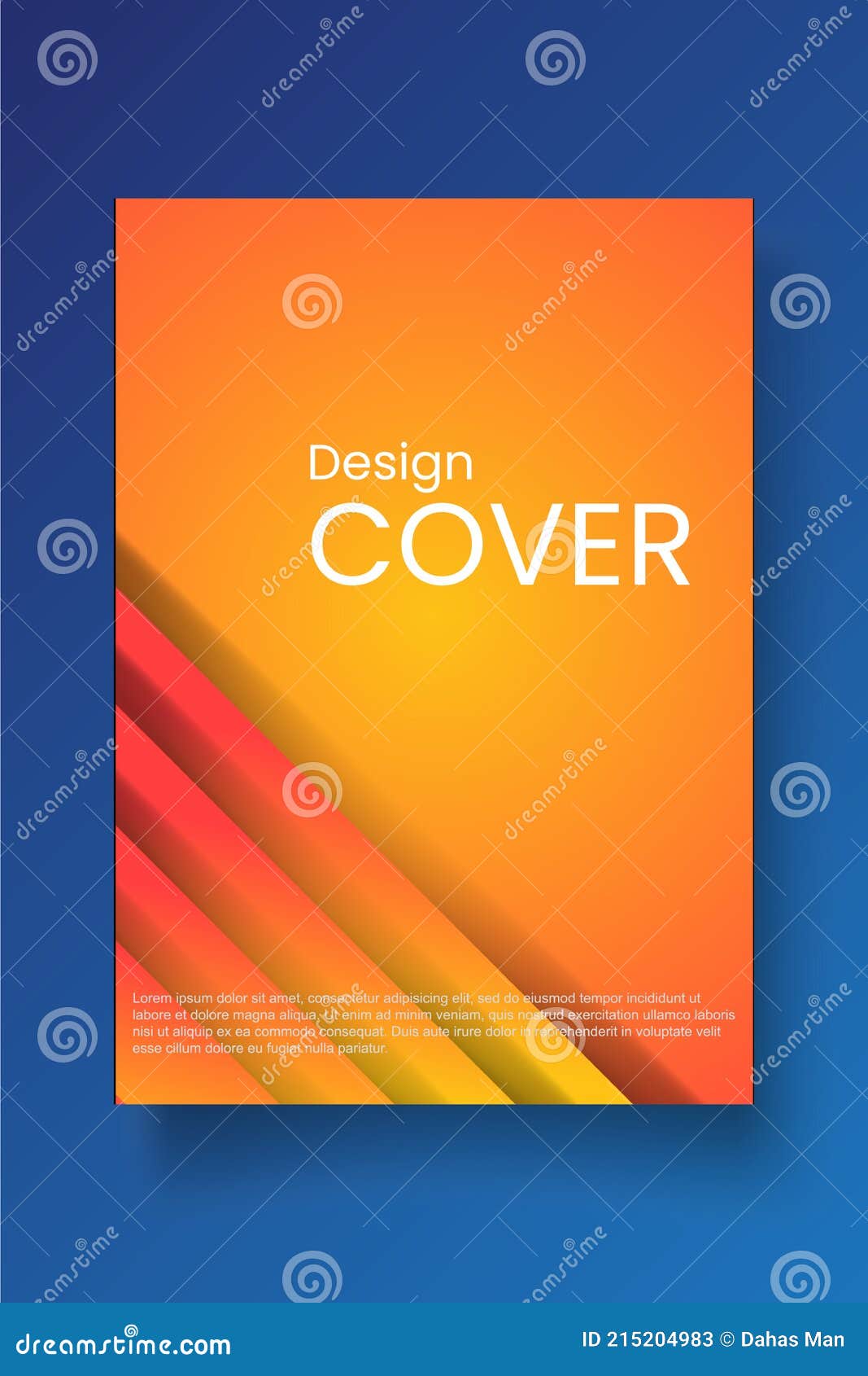 Cover Design Template with Abstract Lines Modern Stock Vector ...