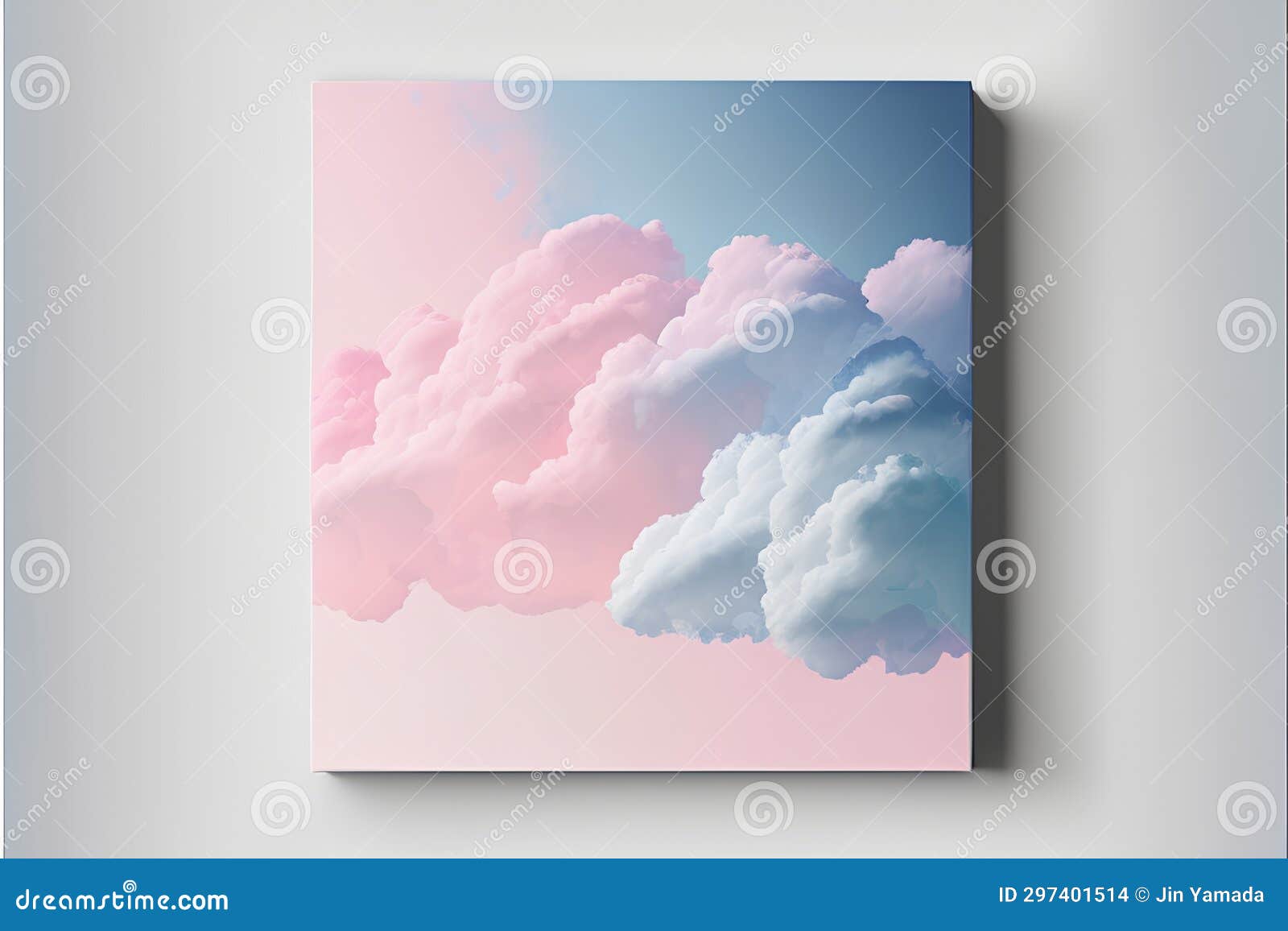 Cover Design Template with Clouds in Pastel Colors. Vector Illustration ...