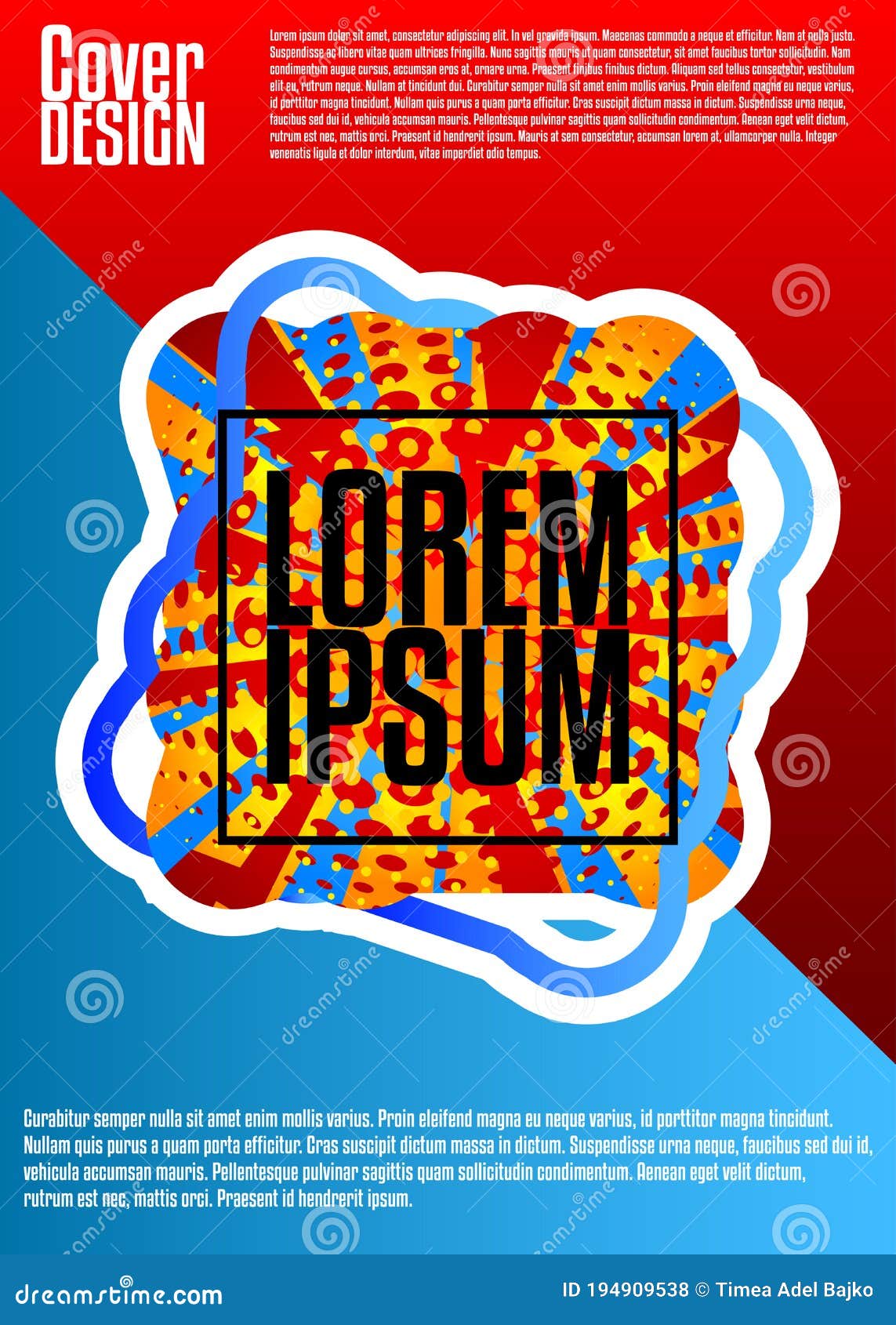 Cover Design Template with Comic Book Elements. Stock Vector ...