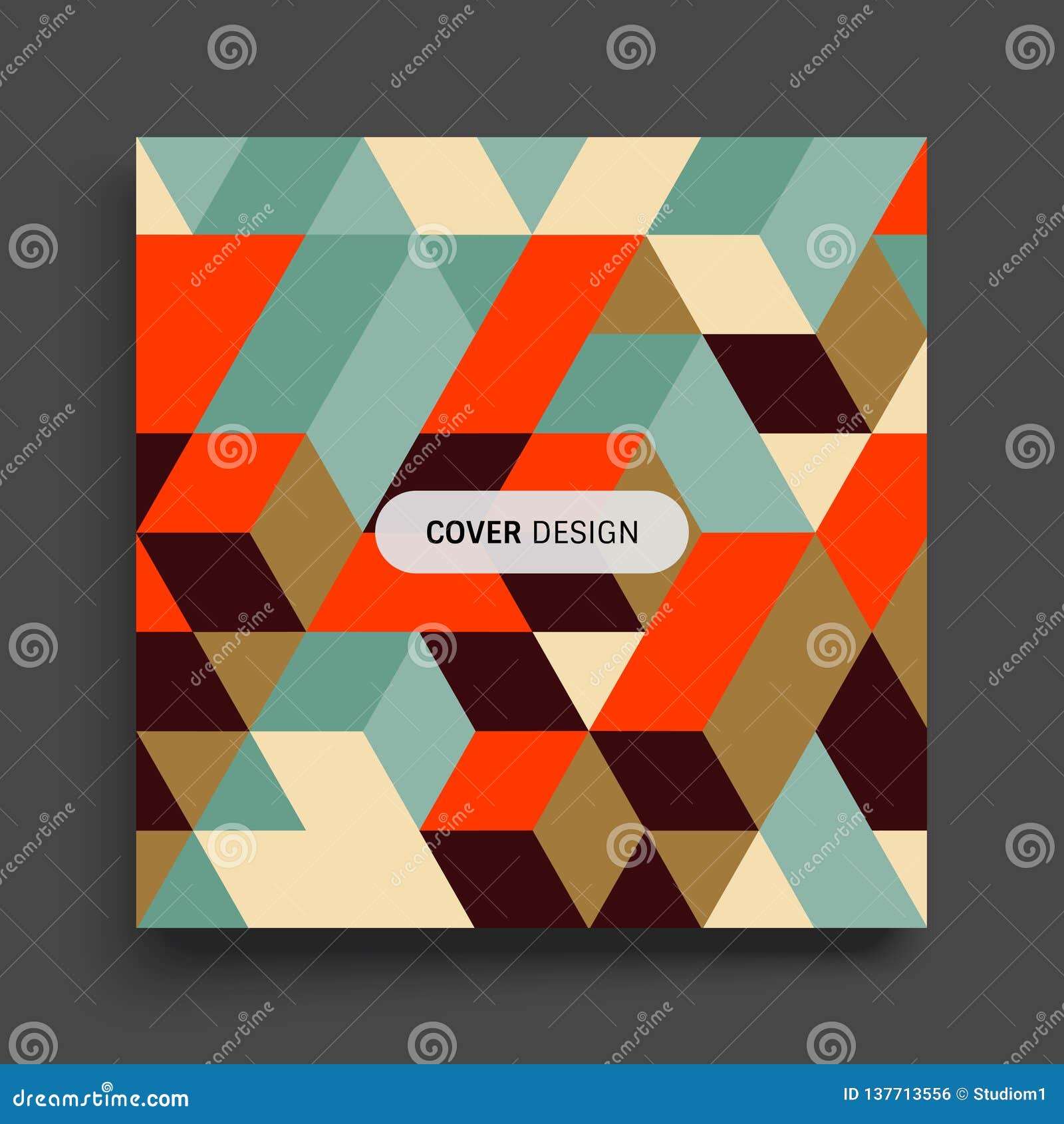 Cover Design Template. 3d Blocks Structure Background Stock Vector ...