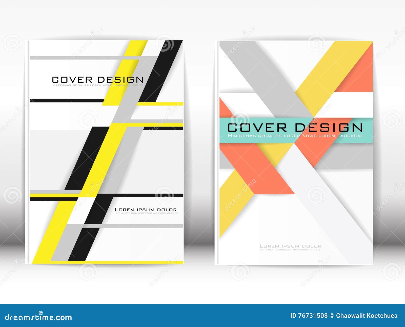Cover Design Template Publication Polygon Graphics and White Background ...