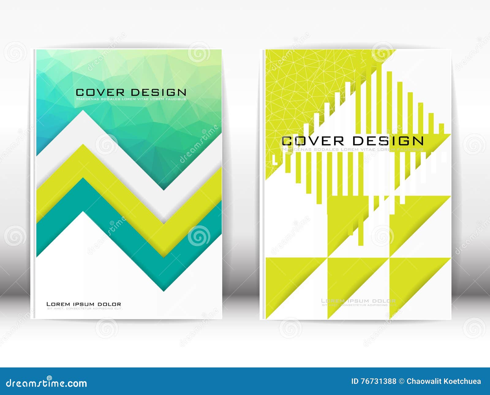 Cover Design Template Publication Polygon Triangular Shape and G Stock ...