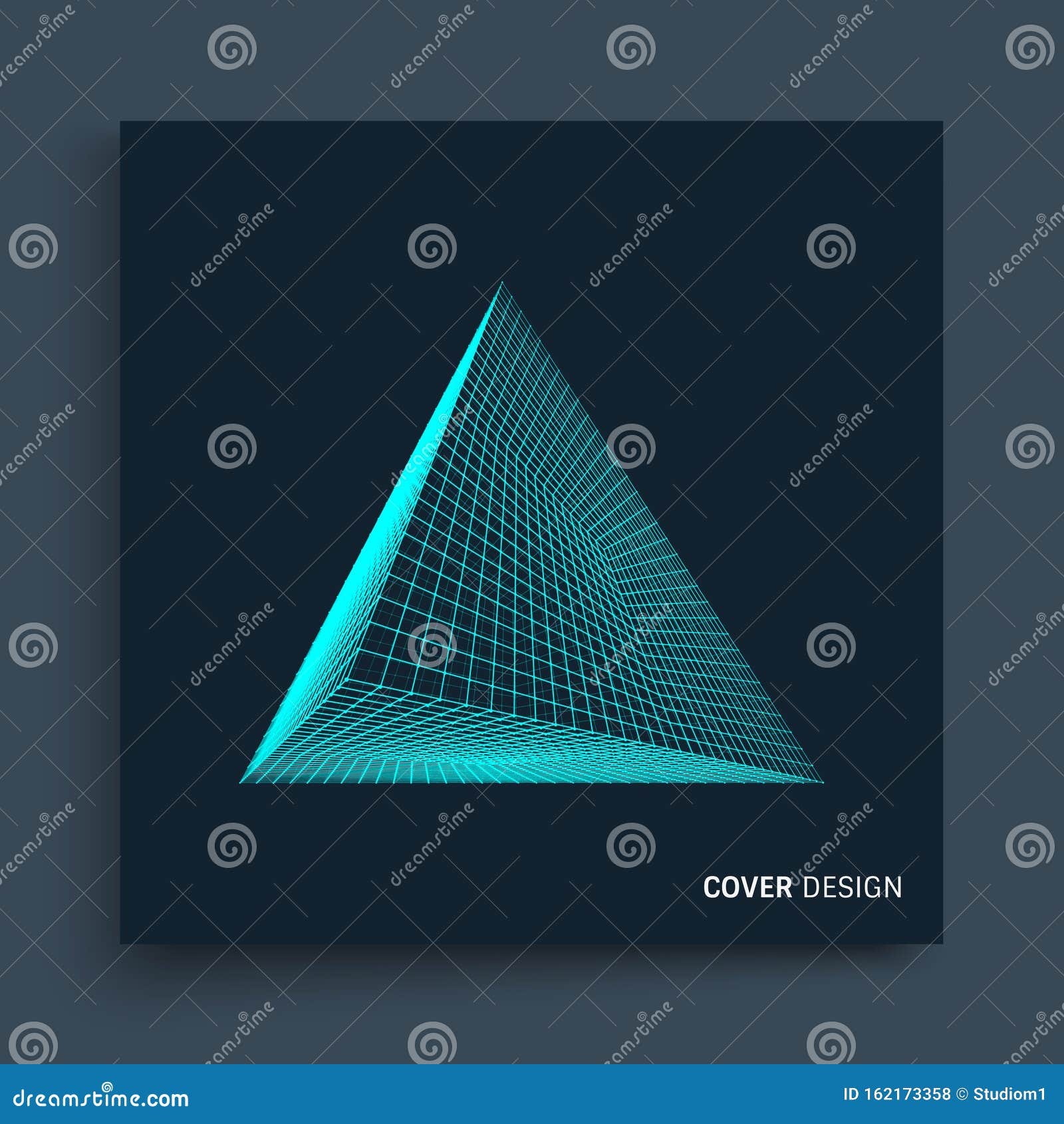 Pyramid Molecular Grid Wireframe Vector Illustration | CartoonDealer ...