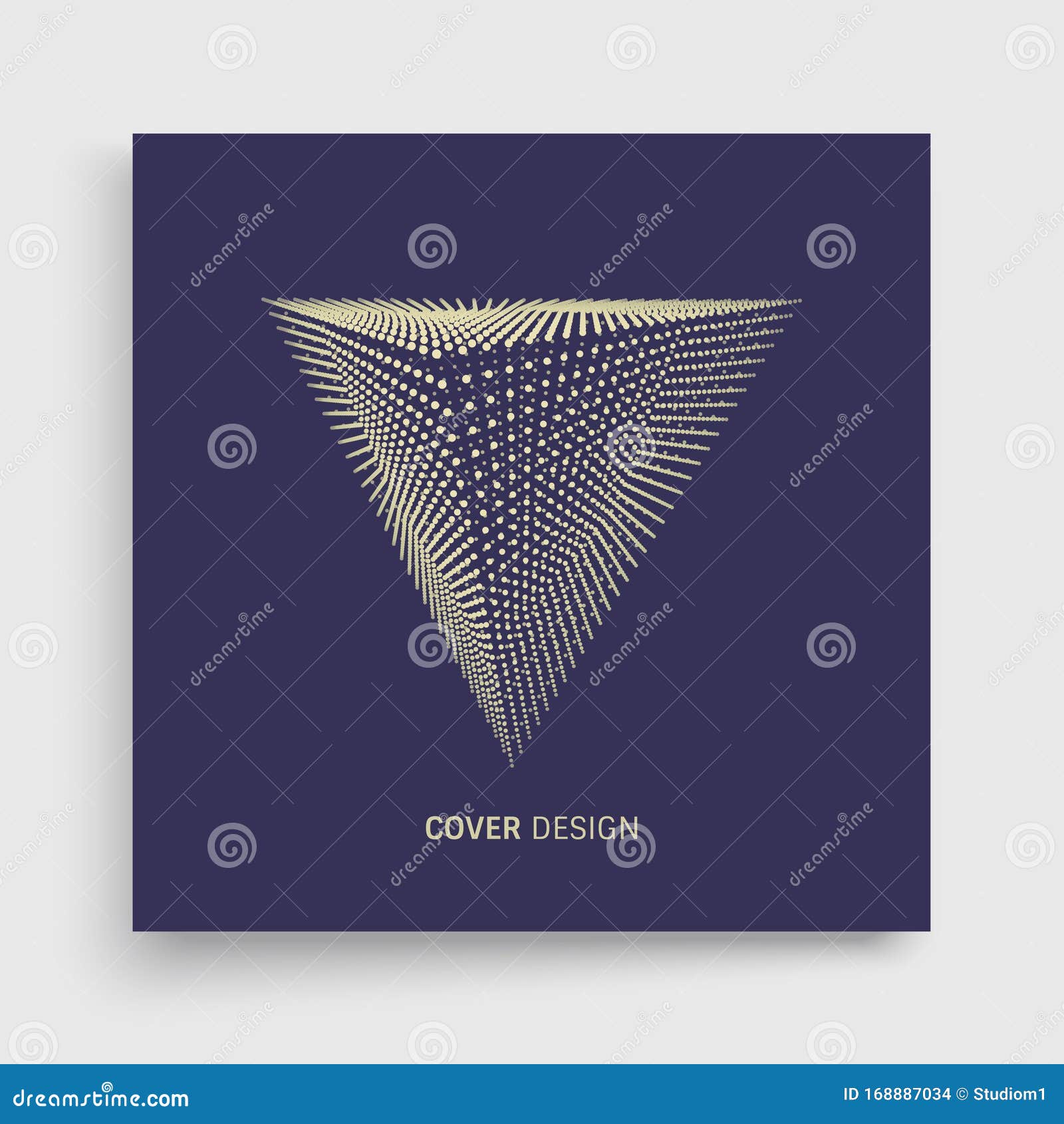 Cover Design Template. Pyramid. Object with Dots. Molecular Grid. 3d ...