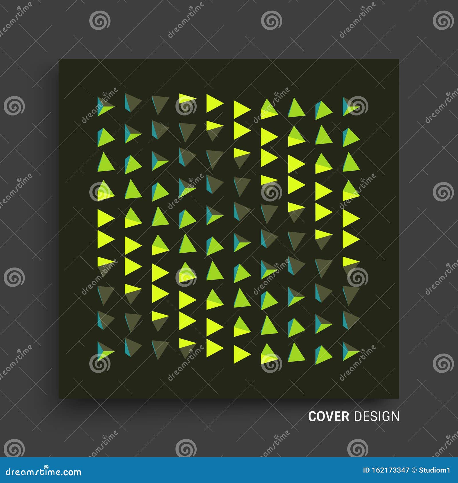 Cover Design Template. Pyramids in Empty Space. Abstract Dynamic ...