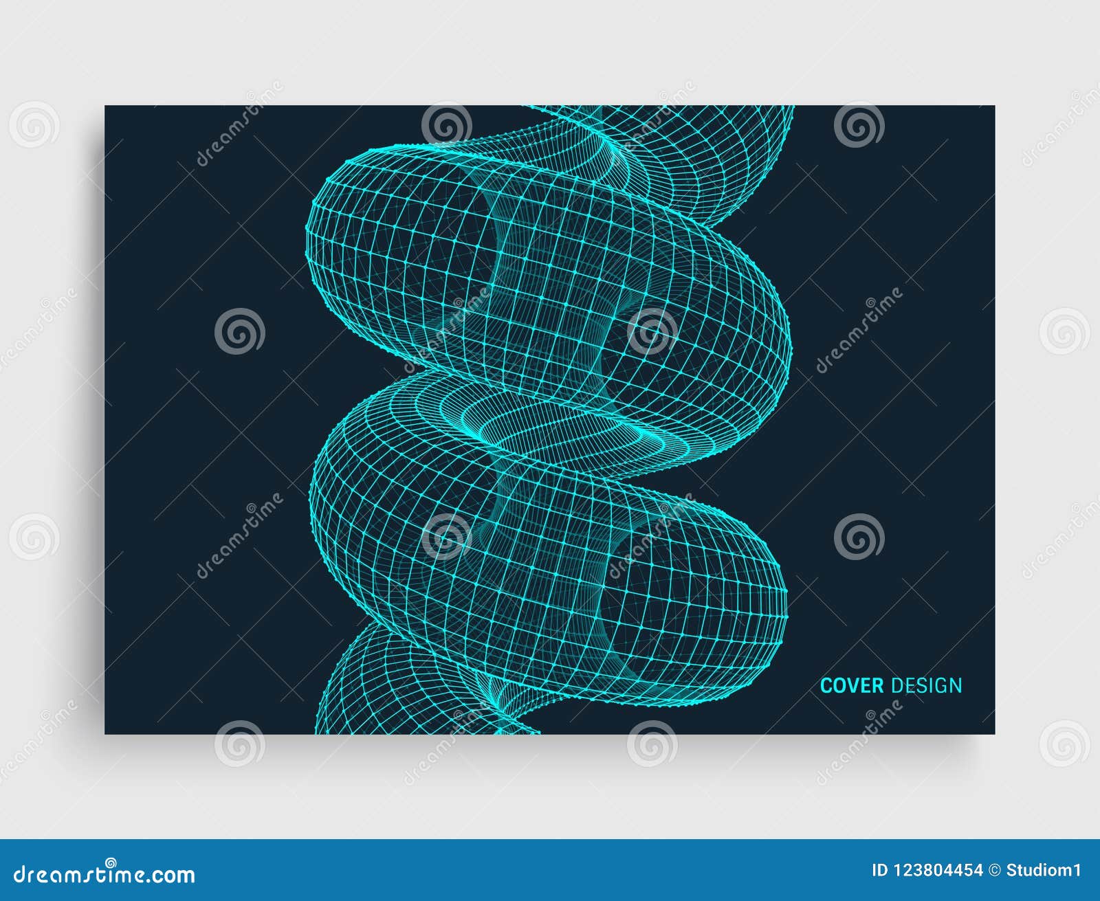 Cover Design Template. Spiral. Connection Structure. Abstract Grid ...
