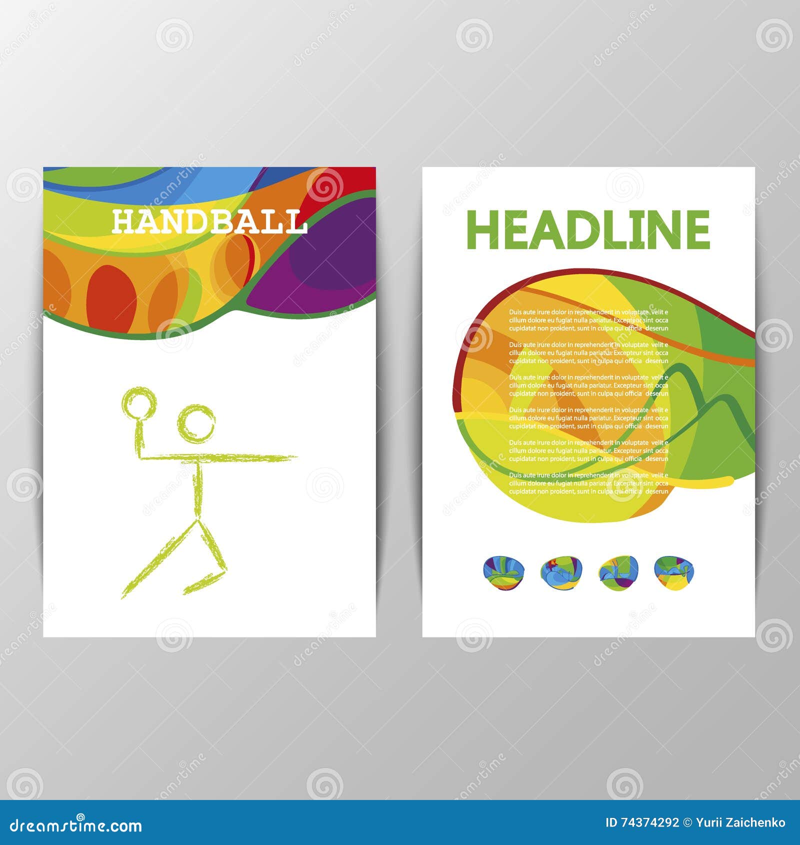 Cover Design Vector Handball Sport Icon. Stock Vector - Illustration of ...