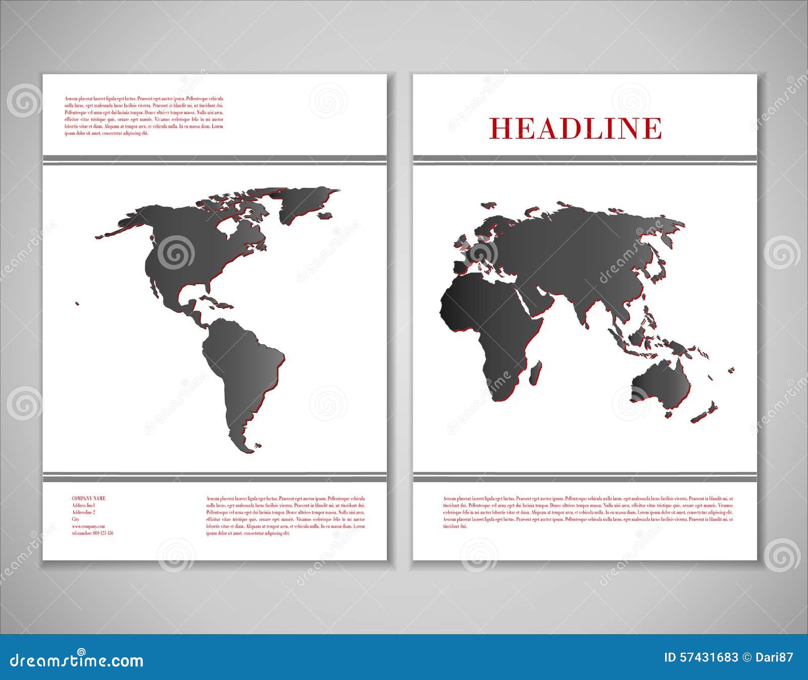 Cover Design with World Map Stock Vector - Illustration of marketing ...