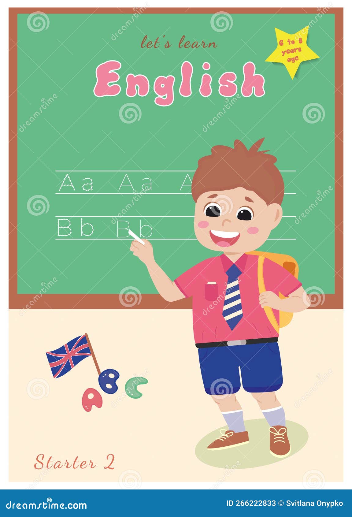 Cover of an English Textbook for Primary School Students Stock Vector ...