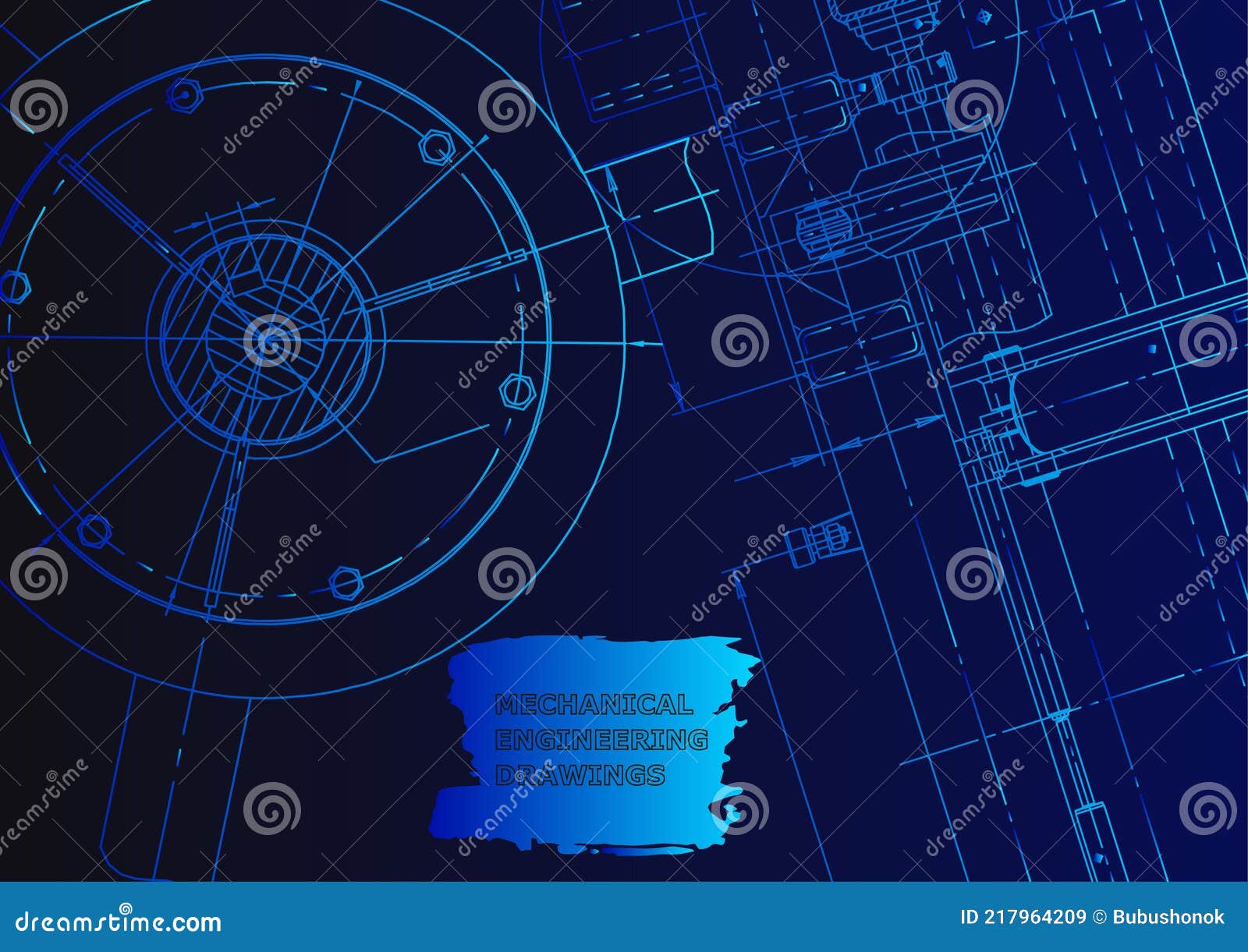 Cover, Flyer, Banner. Vector Engineering Illustration. Blueprint ...