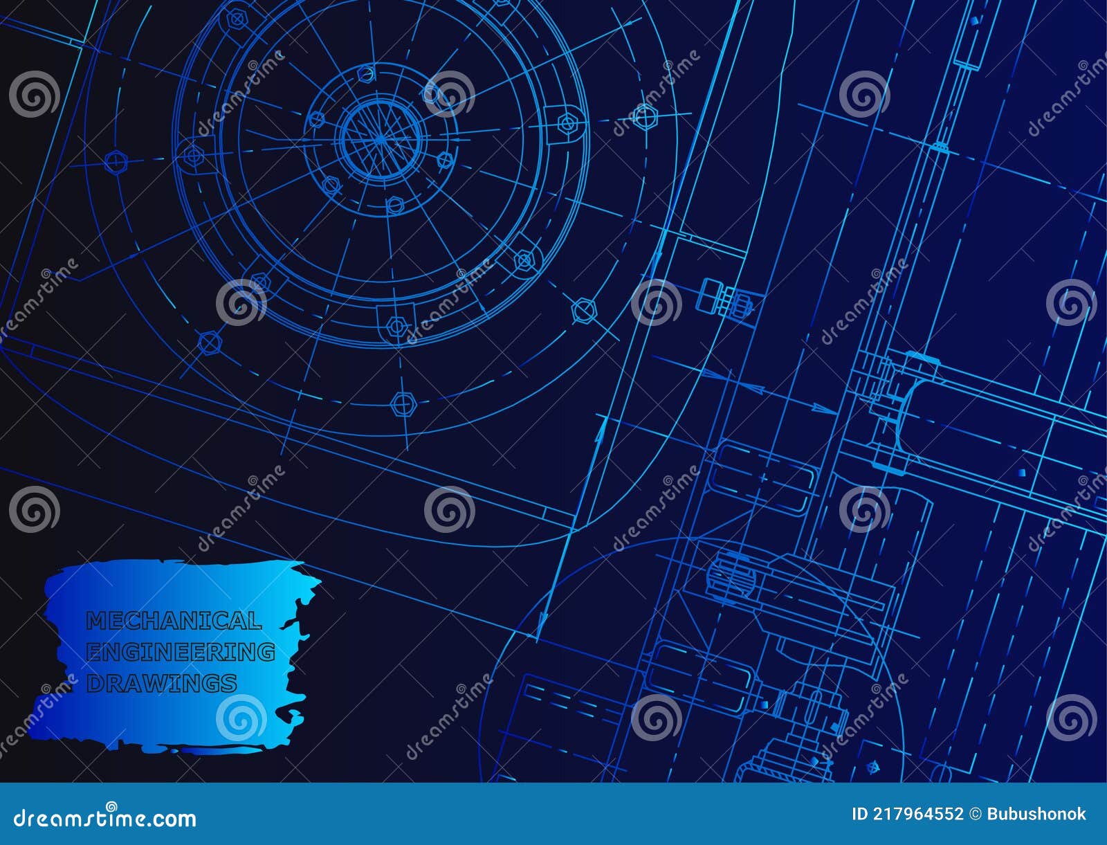 Cover, Flyer, Banner. Vector Engineering Illustration. Blueprint ...