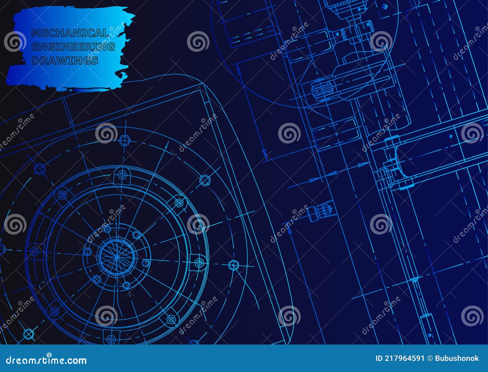 Cover, Flyer, Banner. Vector Engineering Illustration. Blueprint ...