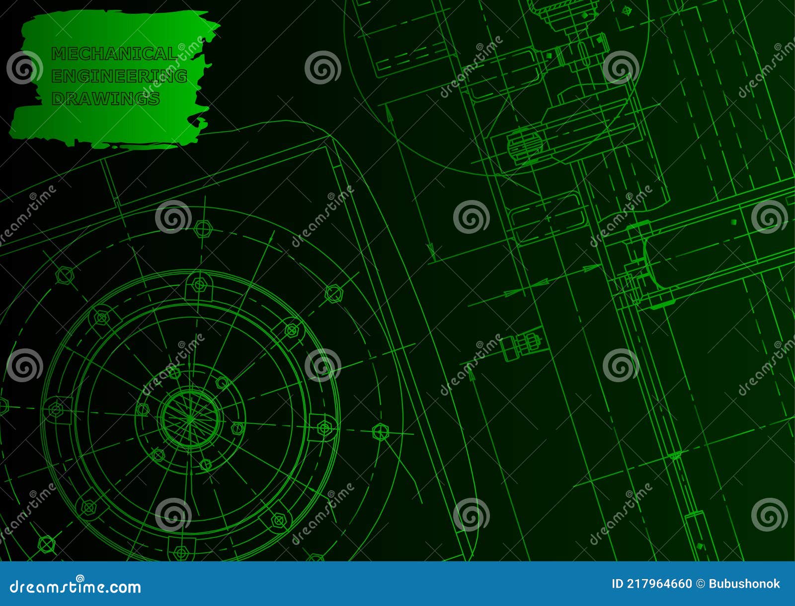 Cover, Flyer, Banner. Vector Engineering Illustration. Blueprint ...