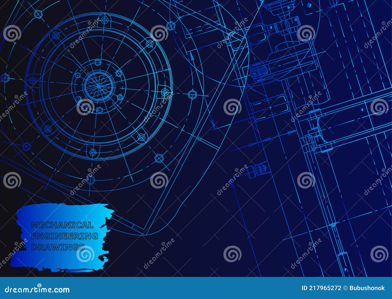 Cover, Flyer, Banner. Vector Engineering Illustration. Blueprint ...