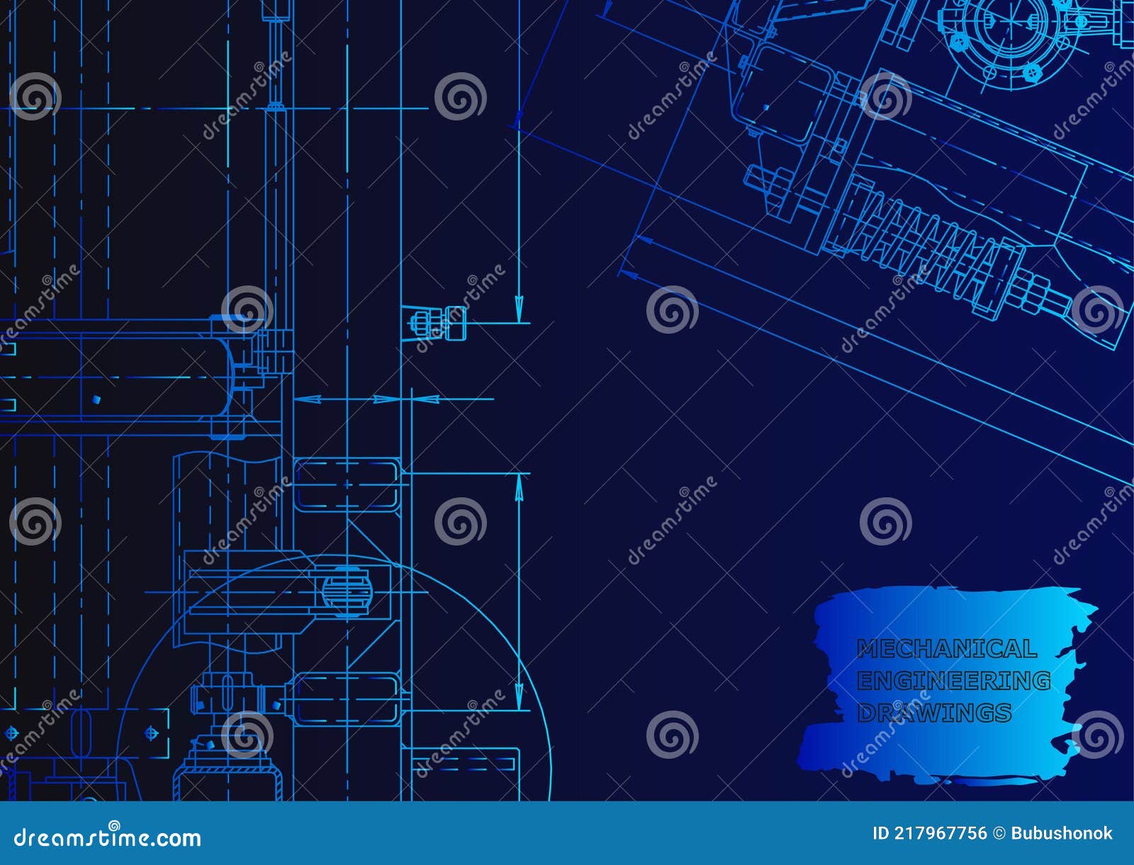 Cover, Flyer, Banner. Vector Engineering Illustration. Blueprint ...