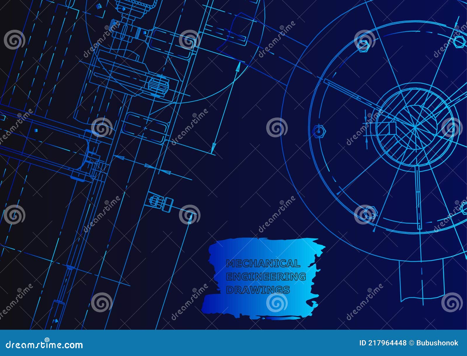 Cover, Flyer, Banner. Vector Engineering Illustration. Blueprint ...