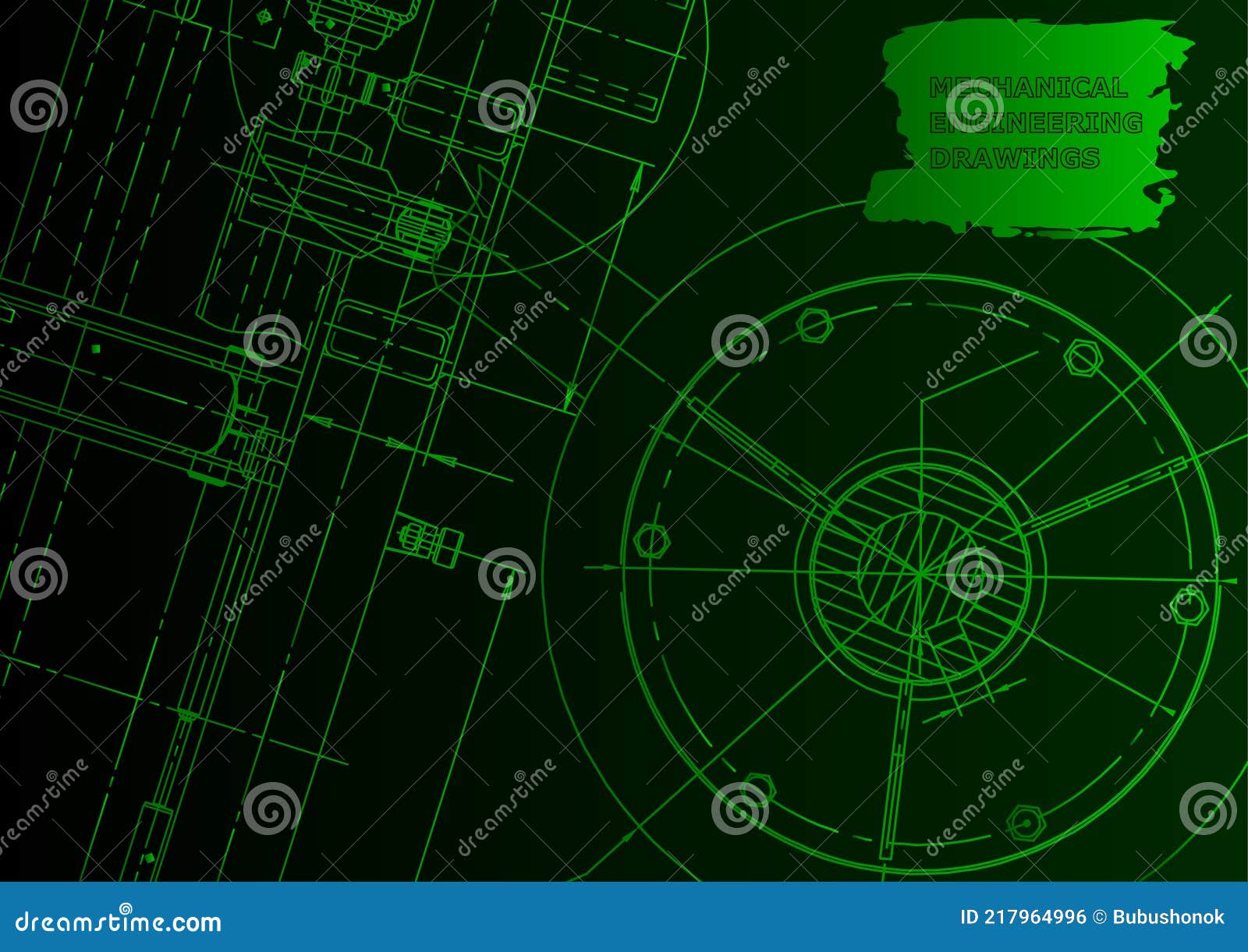 Cover, Flyer, Banner. Vector Engineering Illustration. Blueprint ...