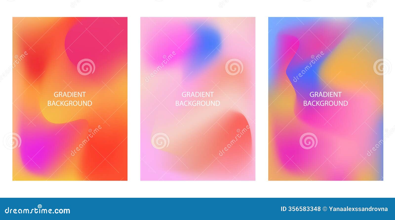 Cover Gradient Design Set. Bright, Dynamic Mesh Designs for Posters and ...
