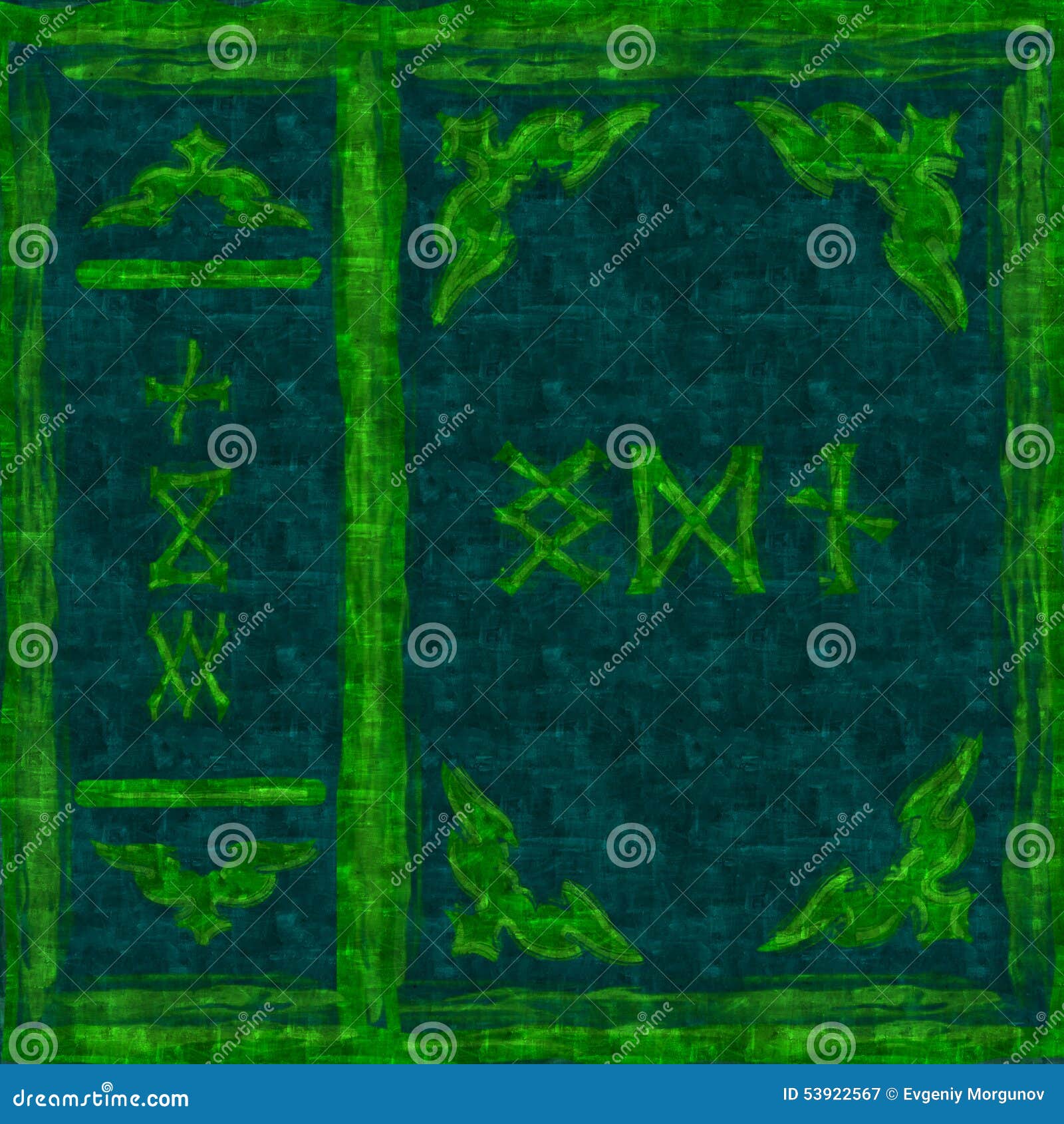 Cover Green Magic Book stock illustration. Illustration of faery - 53922567