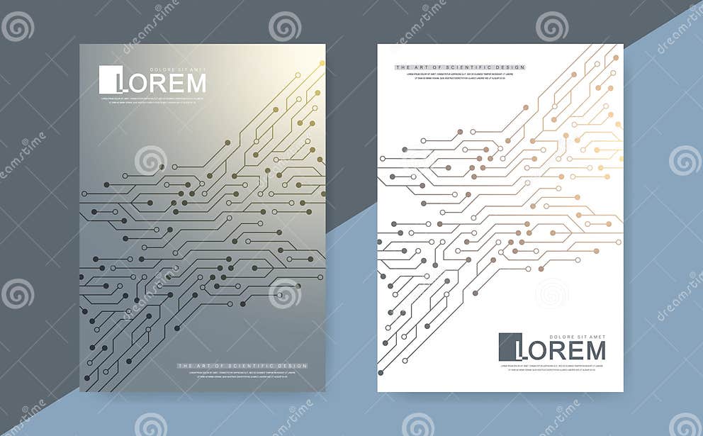 Cover Header Design with Electronic Texture for Brochure, Header, Flyer ...