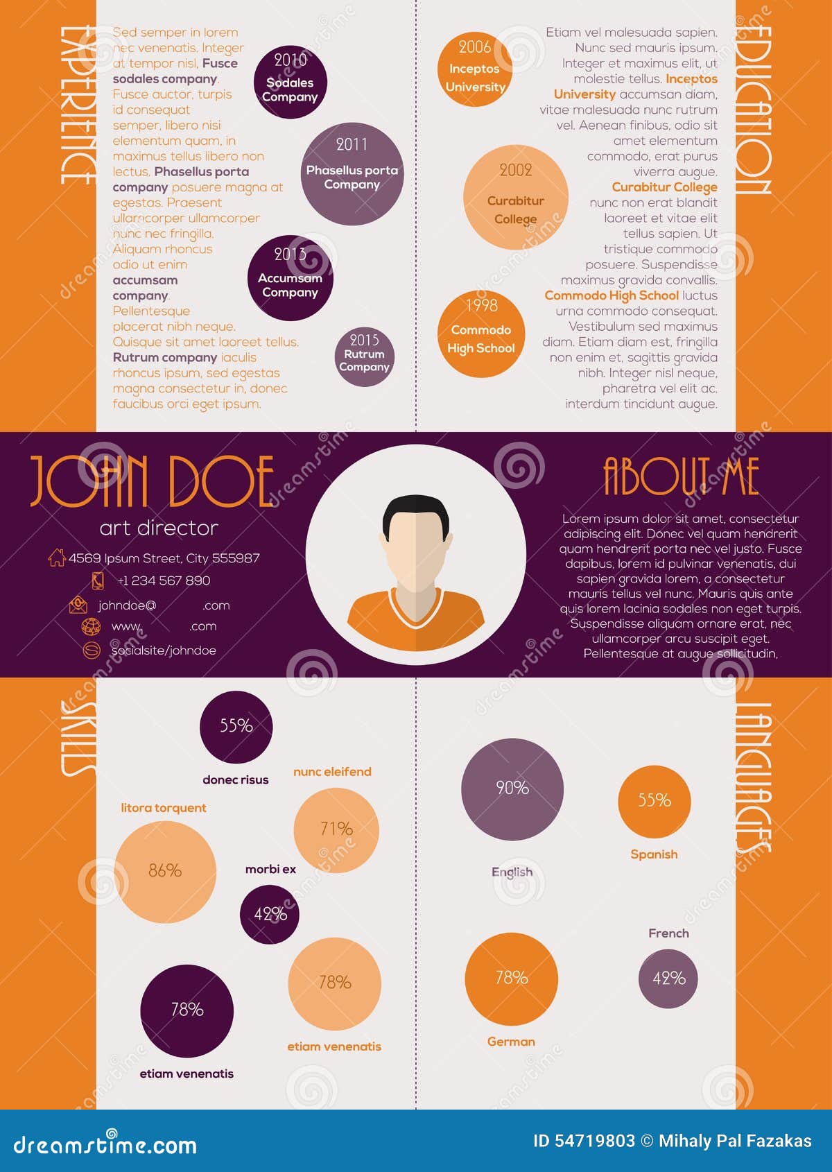 Cover Letter Design with Blue White Colors Stock Vector - Illustration ...