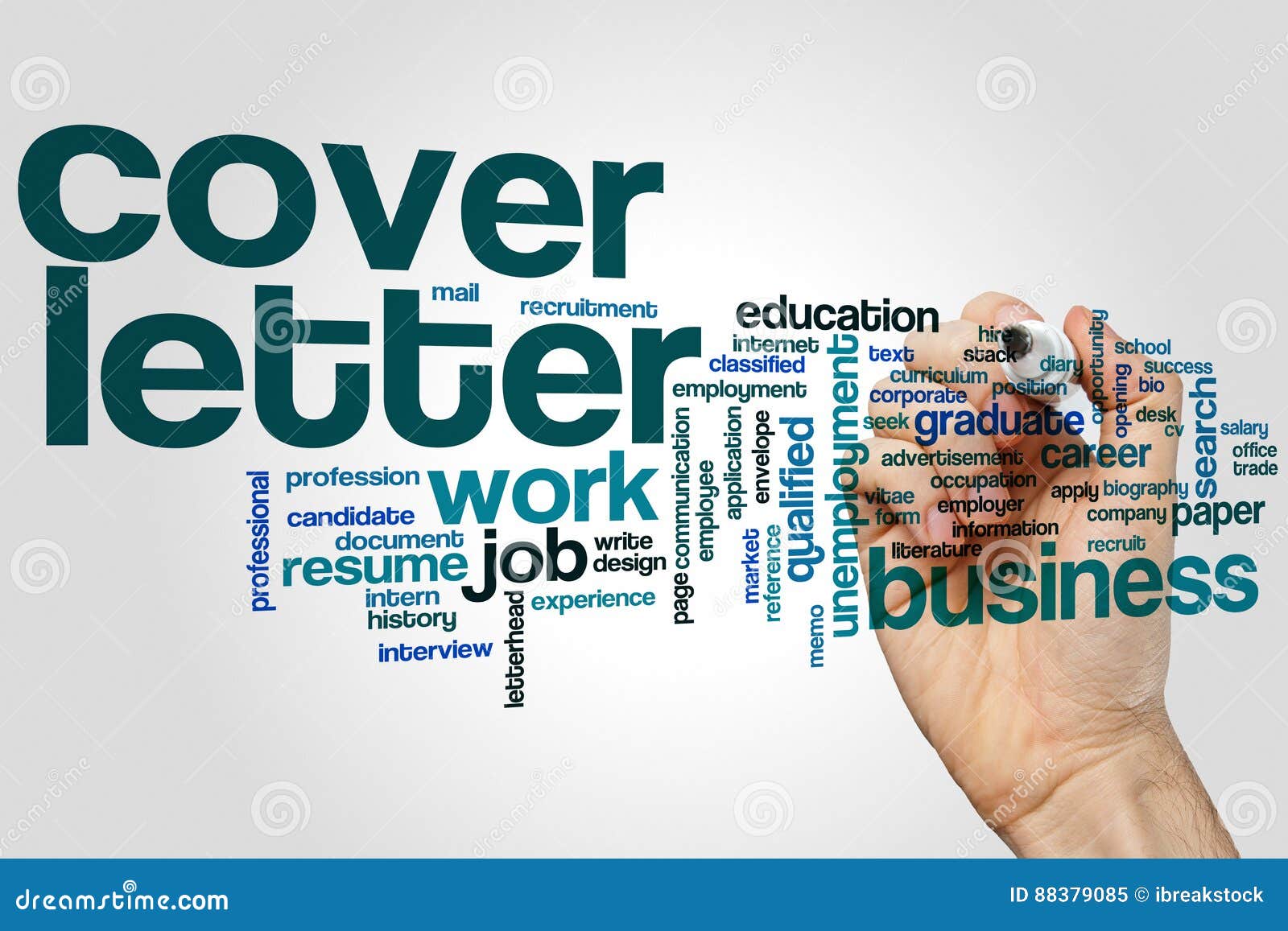 Cover letter word cloud stock image. Image of employee - 88379085