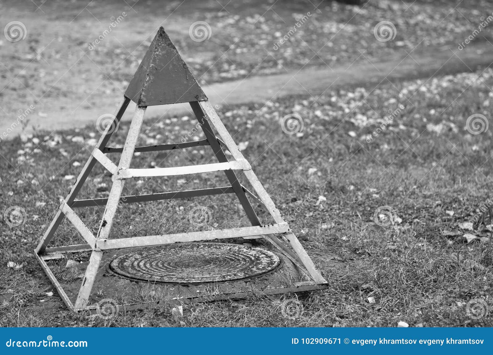 Iron Pyramid Shaped Metal Building View Dusing Sunset Royalty-Free ...