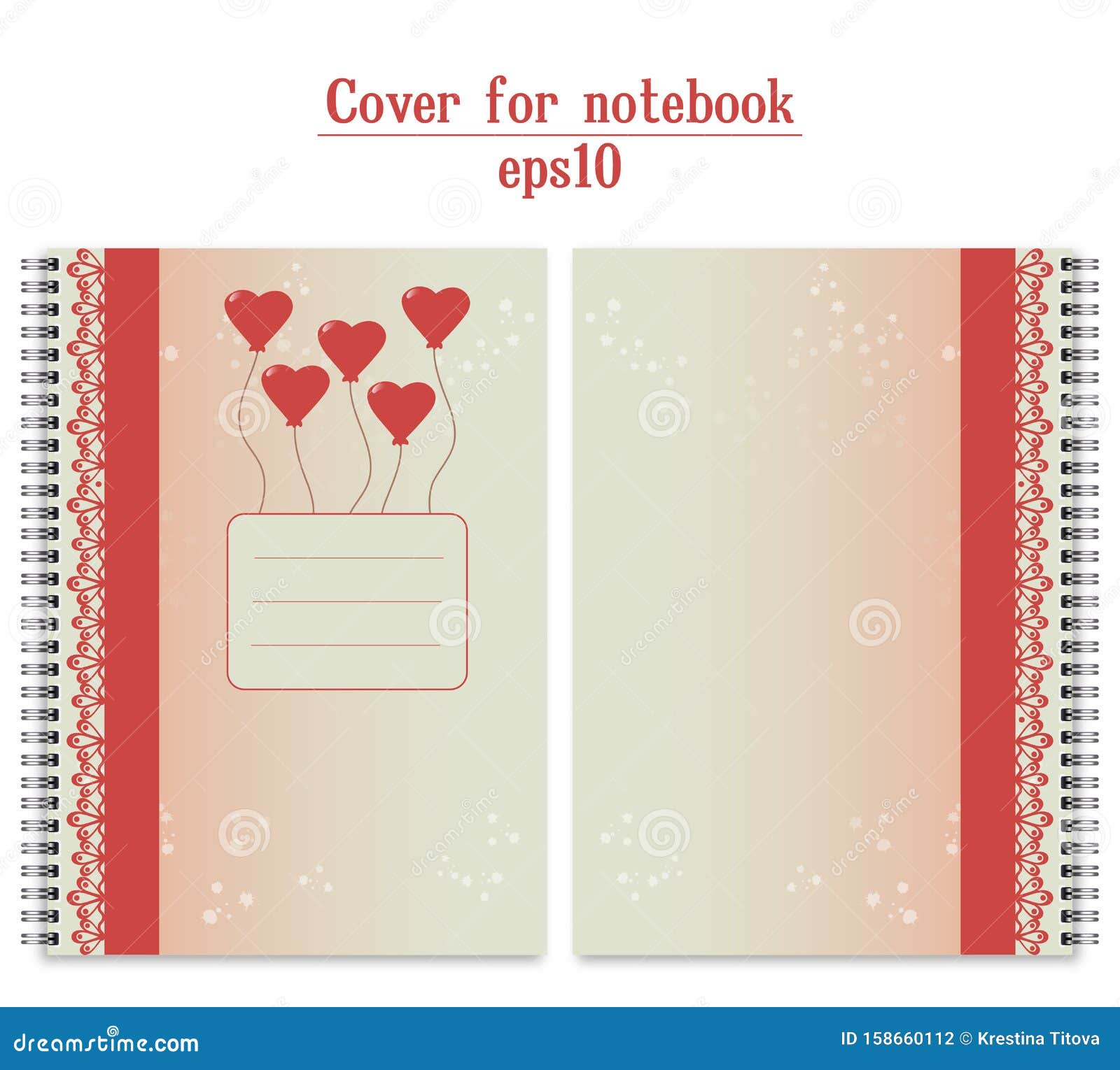 Cover for notebook stock vector. Illustration of stationery - 158660112