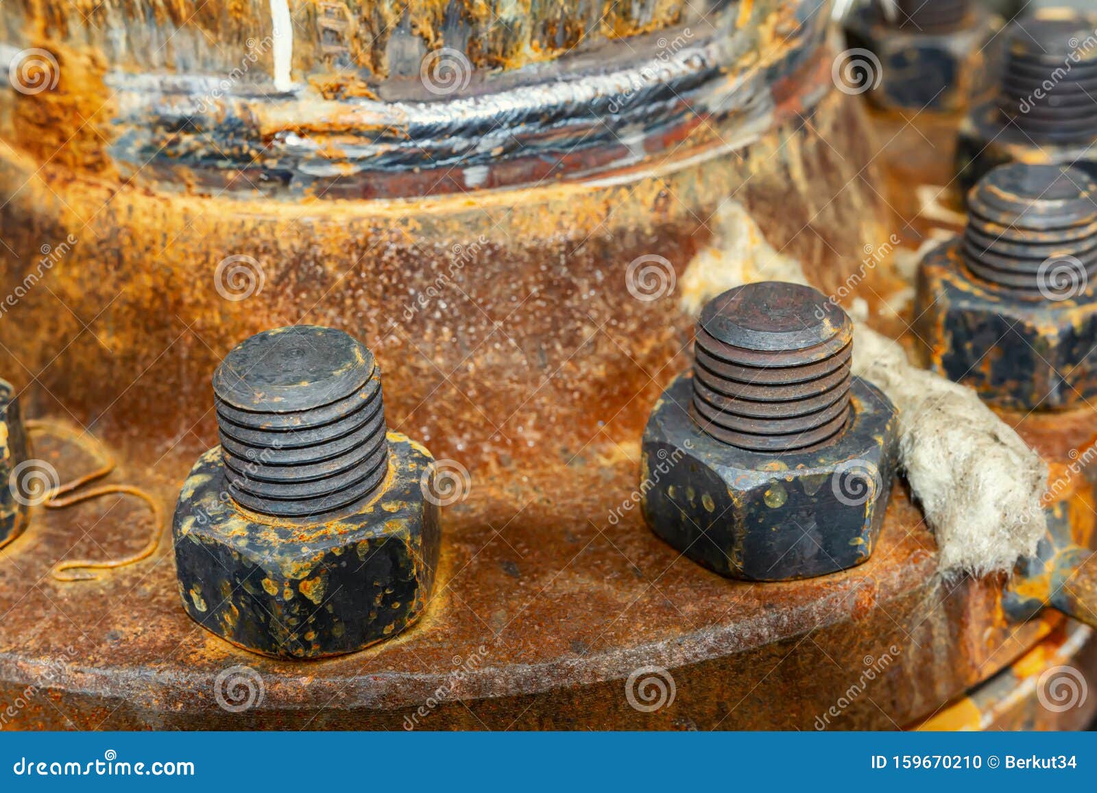 The Cover of the Old Rusty Heat Exchanger Covered with the Same Rusty ...