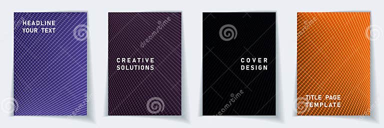 Cover Page 2d Layout Vector Design Set. Stock Illustration ...