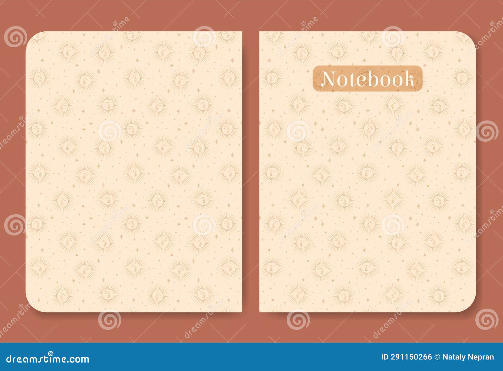Cover Page Design for Notebook in Minimalist Style. Vector Template ...