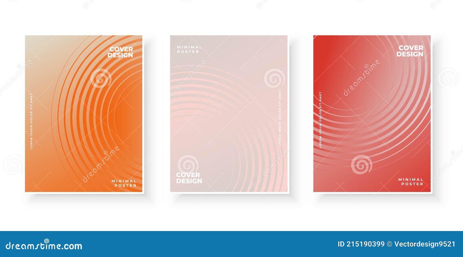 Cover Page Design Set with Curve Line Pattern Stock Vector ...
