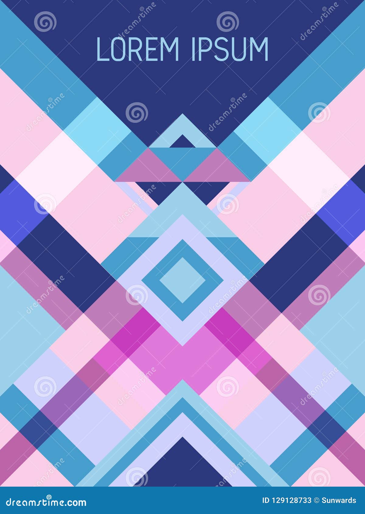 Cover Page Layout Vector Template Geometric Design with Triangles and ...