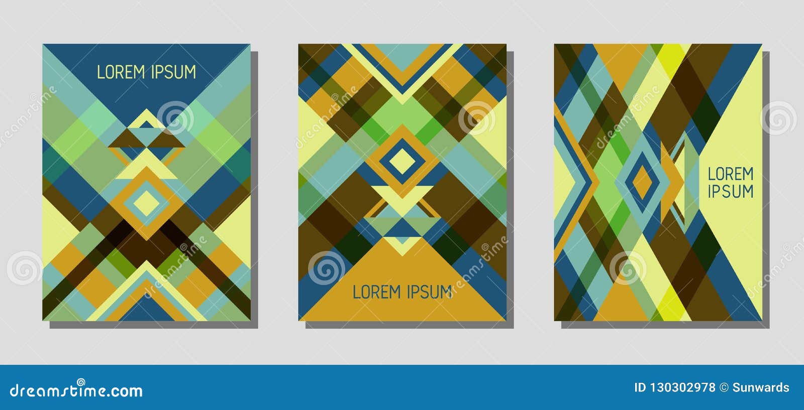 Cover Page Layout Vector Template Geometric Design with Triangles and ...